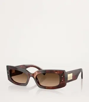 Dolce & Gabbana Acetate Rectangular Sunglasses - Red