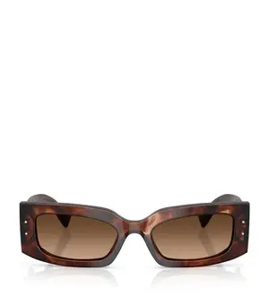 Dolce & Gabbana Acetate Rectangular Sunglasses Red