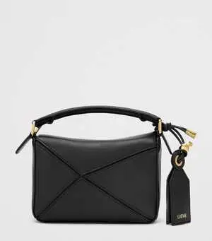 Loewe X Paula's Ibiza Mini Lambskin Puzzle Top-handle Bag - Black