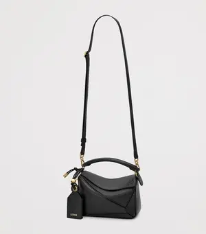 Loewe X Paula's Ibiza Mini Lambskin Puzzle Top-handle Bag - Black