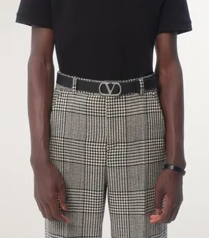 Valentino Garavani Vlogo Signature Leather Belt
