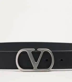 Valentino Garavani Vlogo Signature Leather Belt