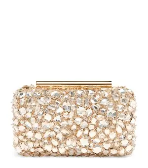 Alexander McQueen Leather T-bar Box Clutch - Gold