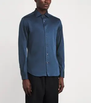 Corneliani Cotton Long-sleeve Shirt - Blue