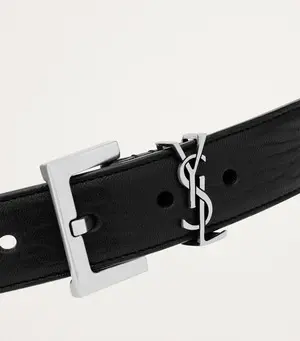 Saint Laurent Leather Logo Belt