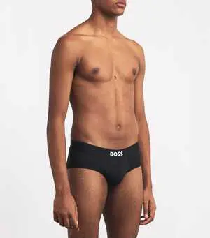 BOSS Stretch-cotton Logo Briefs