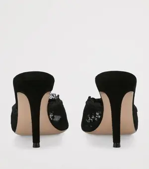 GIANVITO ROSSI Lace Claudia Mules - Black