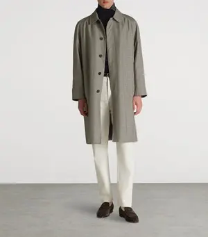 Dunhill Cotton-silk Raglan Sleeve Overcoat