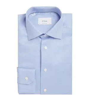 Eton Cotton Twill Contemporary Fit Shirt - Blue