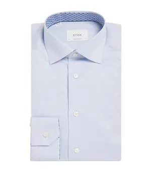 Eton Cotton Twill Contemporary Fit Shirt - Blue