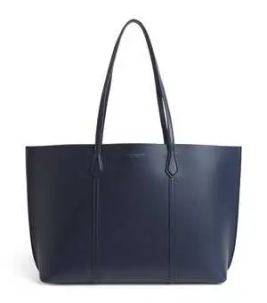 Tory Burch Leather Perry Tote Bag - Navy