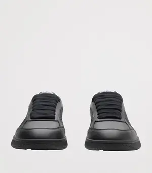 Burberry Leather Check Terrace Sneakers - Black