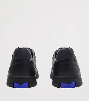 Burberry Leather Check Terrace Sneakers - Black