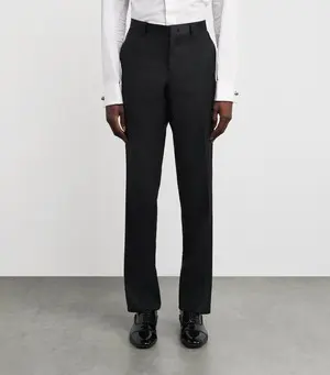 Emporio Armani Virgin Wool Tailored Trousers - Black