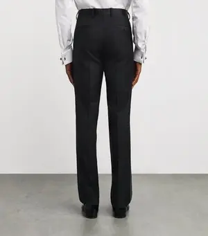 Emporio Armani Virgin Wool Tailored Trousers - Black