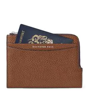ASPINAL OF LONDON Leather Zipped Travel Wallet - Brown