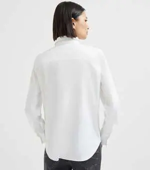 Brunello Cucinelli Stretch-cotton Poplin Monili Shirt - White