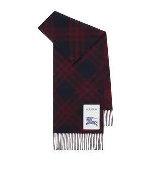 Burberry Cashmere Check Scarf - Blue