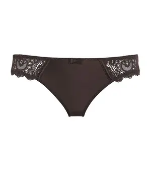 Maison Lejaby Cotton Lace-detail Gaby Briefs - Brown
