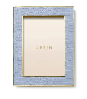 Aerin Leather Classic Photo Frame - Blue