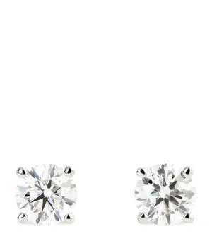 Harrods Diamond Stud Earrings - White