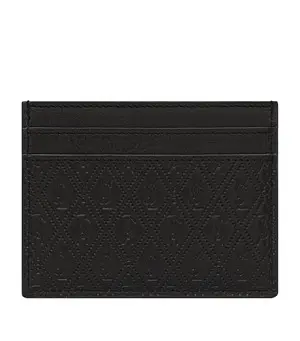 Saint Laurent Leather Monogram Card Holder - Black