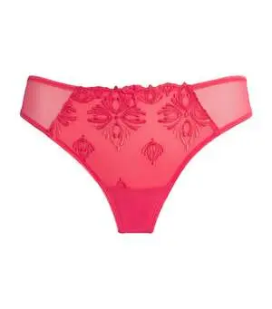 Chantelle Lace Champs Élysées Tanga Briefs - Red
