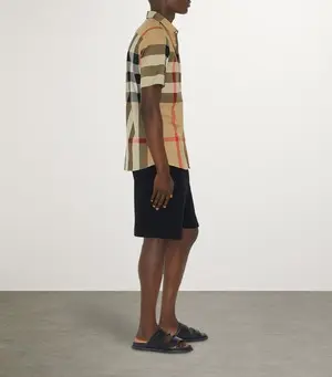 Burberry Cotton Enlarged-check Short-sleeve Shirt - Beige