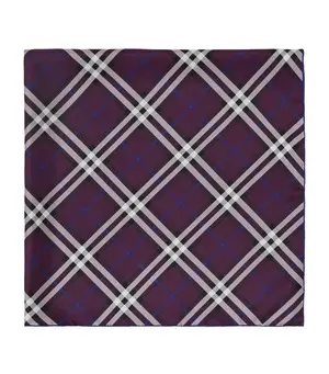 Burberry Silk Check Scarf - Purple