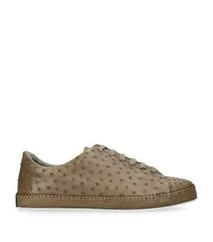 BROTINI Ostrich Leather Low-top Sneakers - Grey
