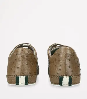 BROTINI Ostrich Leather Low-top Sneakers - Grey