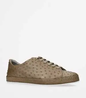 BROTINI Ostrich Leather Low-top Sneakers - Grey
