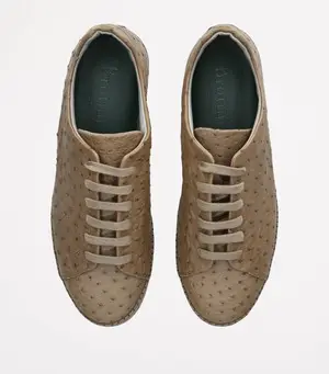 BROTINI Ostrich Leather Low-top Sneakers - Grey