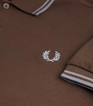 Fred Perry Twin Tipped Polo Shirt - Brown