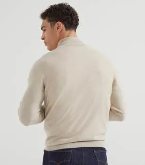 Brunello Cucinelli Cashmere Quarter-zip Sweater - Beige