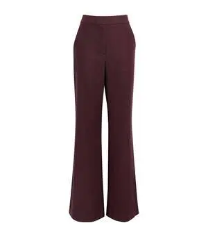 Veronica Beard Tonelli Wide-leg Trousers - Burgundy