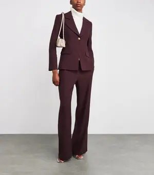 Veronica Beard Tonelli Wide-leg Trousers - Burgundy