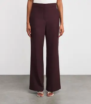 Veronica Beard Tonelli Wide-leg Trousers - Burgundy