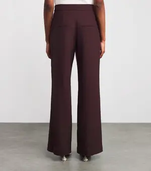 Veronica Beard Tonelli Wide-leg Trousers - Burgundy