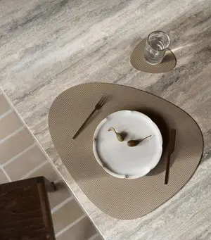 LIND DNA Large Curve Corduroy Placemat - Brown