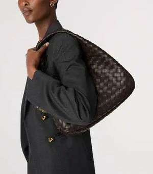 Bottega Veneta Medium Leather Campana Shoulder Bag - Brown