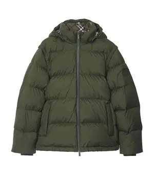 Burberry Detachable-sleeve Puffer Jacket - Grey