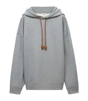Loewe Cotton-blend Anagram Hoodie - Grey