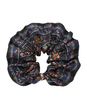Saint Laurent Silk Paisley Scrunchie - Blue