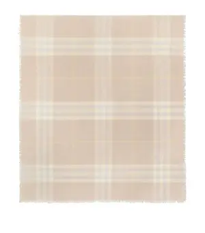 Burberry Wool Wide Check Scarf Grey
