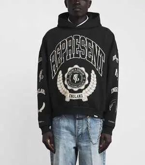 REPRESENT Cotton Legacy Crest Hoodie - Black