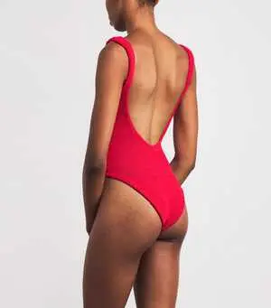 Hunza G Square-neck One-piece Swimsuit - Red
