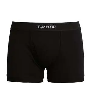 TOM FORD Stretch-cotton Logo Boxers - Black