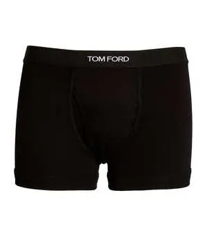 TOM FORD Stretch-cotton Logo Boxers - Black