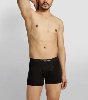 TOM FORD Stretch-cotton Logo Boxers - Black